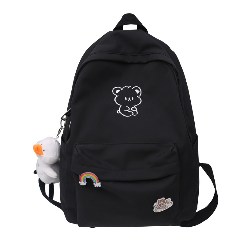 Japanese Style ulzzang College Style Cute Cartoon Embroidered Bear Soft ...